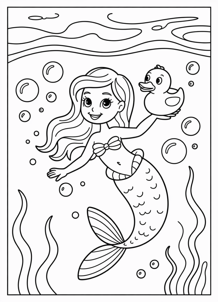 62 Mermaid Coloring Pages - Free Printable PDF Collection