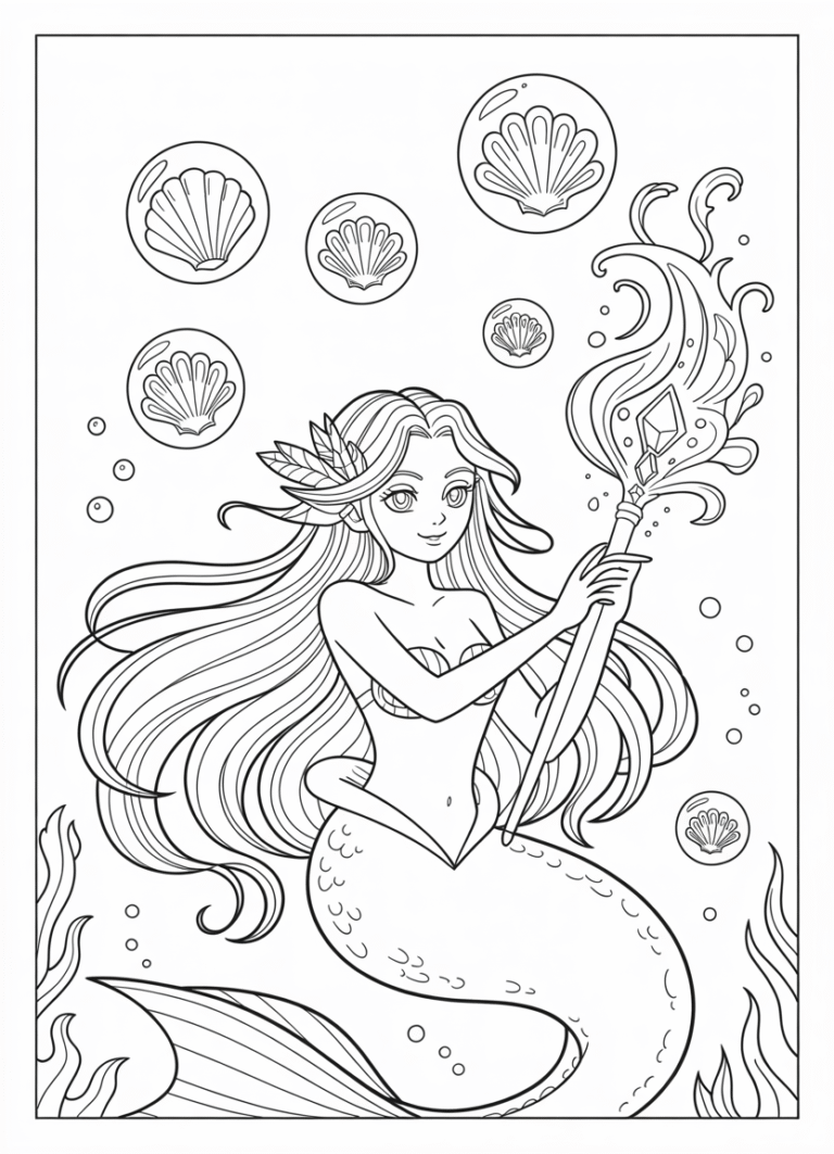 62 Mermaid Coloring Pages - Free Printable PDF Collection