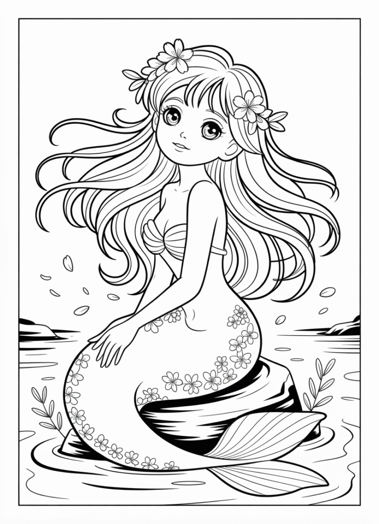 62 Mermaid Coloring Pages - Free Printable PDF Collection