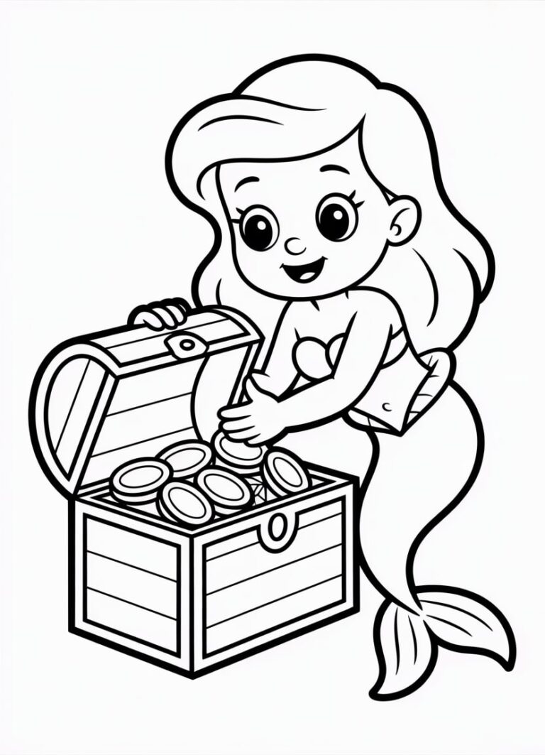 62 Mermaid Coloring Pages - Free Printable PDF Collection