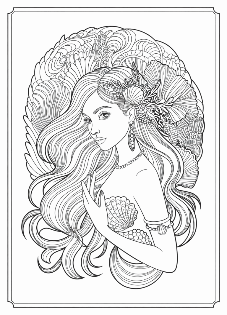 62 Mermaid Coloring Pages - Free Printable PDF Collection