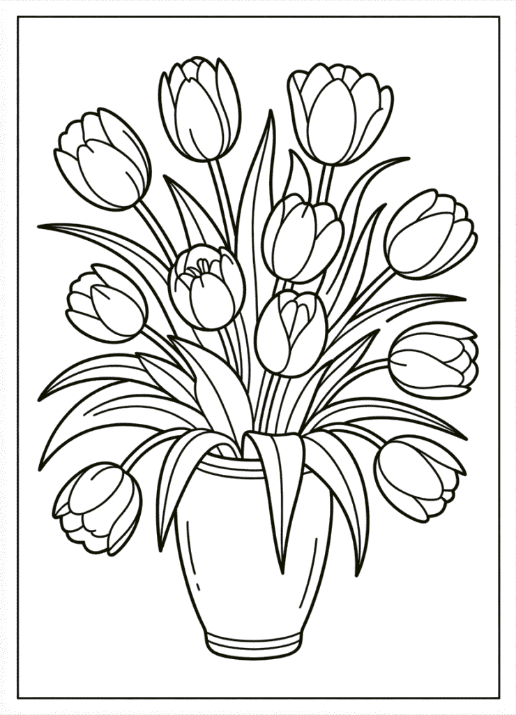 48 Flower Coloring Pages - Free Printable PDF Collection